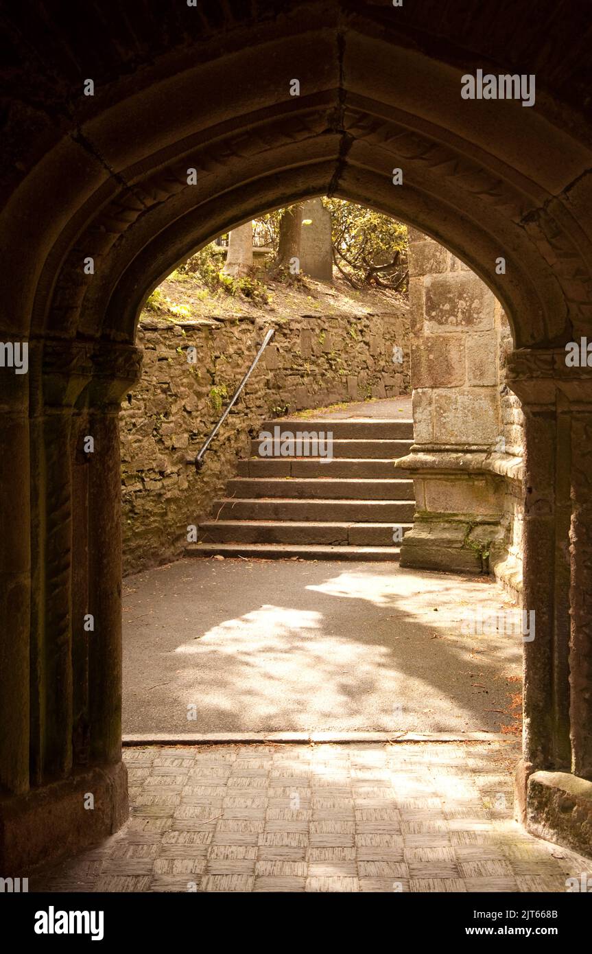 St Fimbarrus Church and Garden (detail), Fowey, Cornwall, UK Stock ...