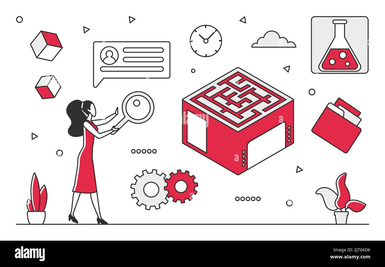 Science world exploring. Scientist discovering research, laboratory ...