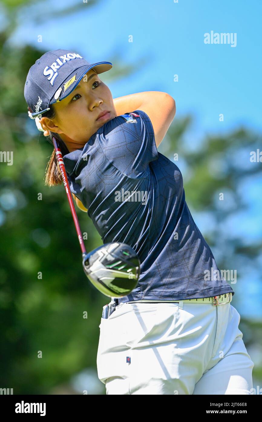 OTTAWA, ON - AUGUST 27: Nasa Hataoka (JPN) watches her tee shot on 1 ...