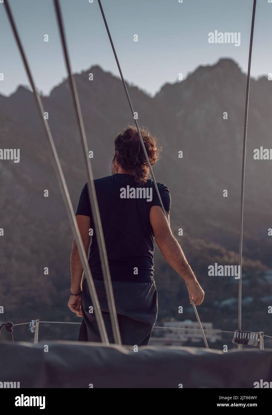 Rear view sailing yacht on hi-res stock photography and images - Alamy