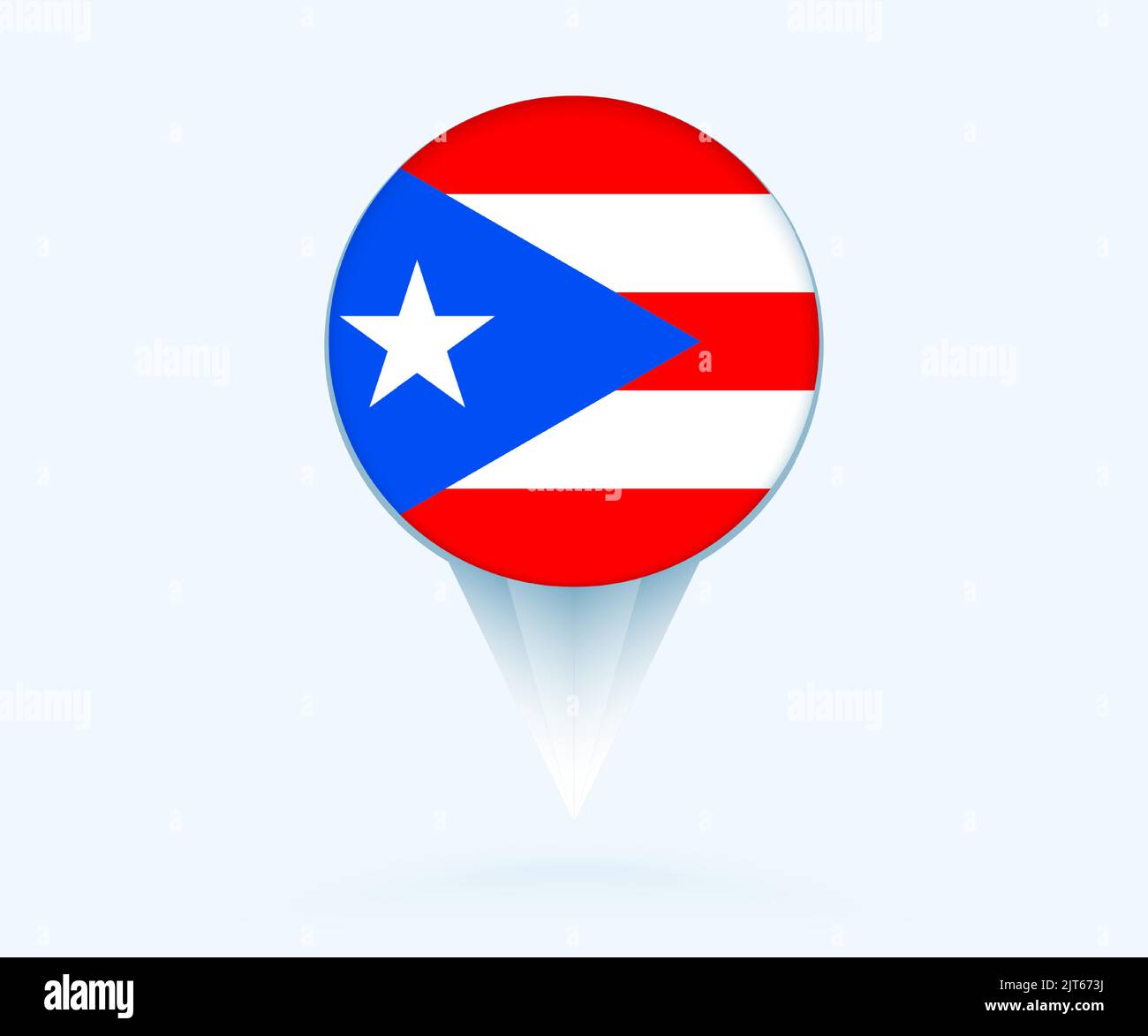 Map pointer with flag of Puerto Rico. Vector flag sign on blue background Stock Vector Image ...