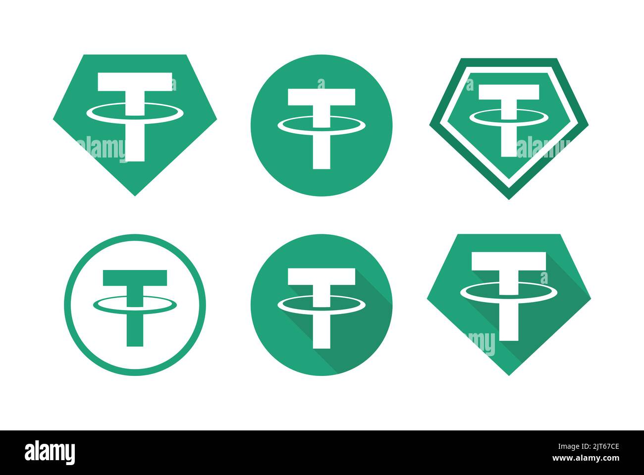 Tether Icon set in different style isolated on white background. Vector ...