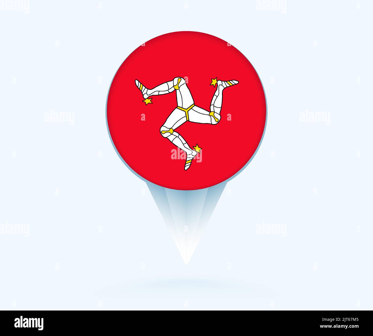 Map pointer with flag of Isle of Man. Vector flag sign on blue ...