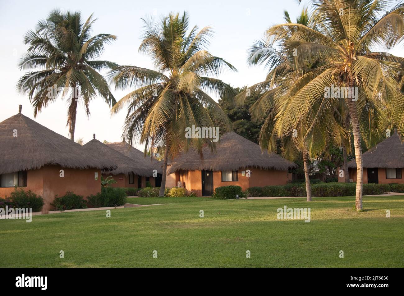 Bungalows, At the beach, Saly-Portudal, Petite Côte of Senegal, Senegal ...