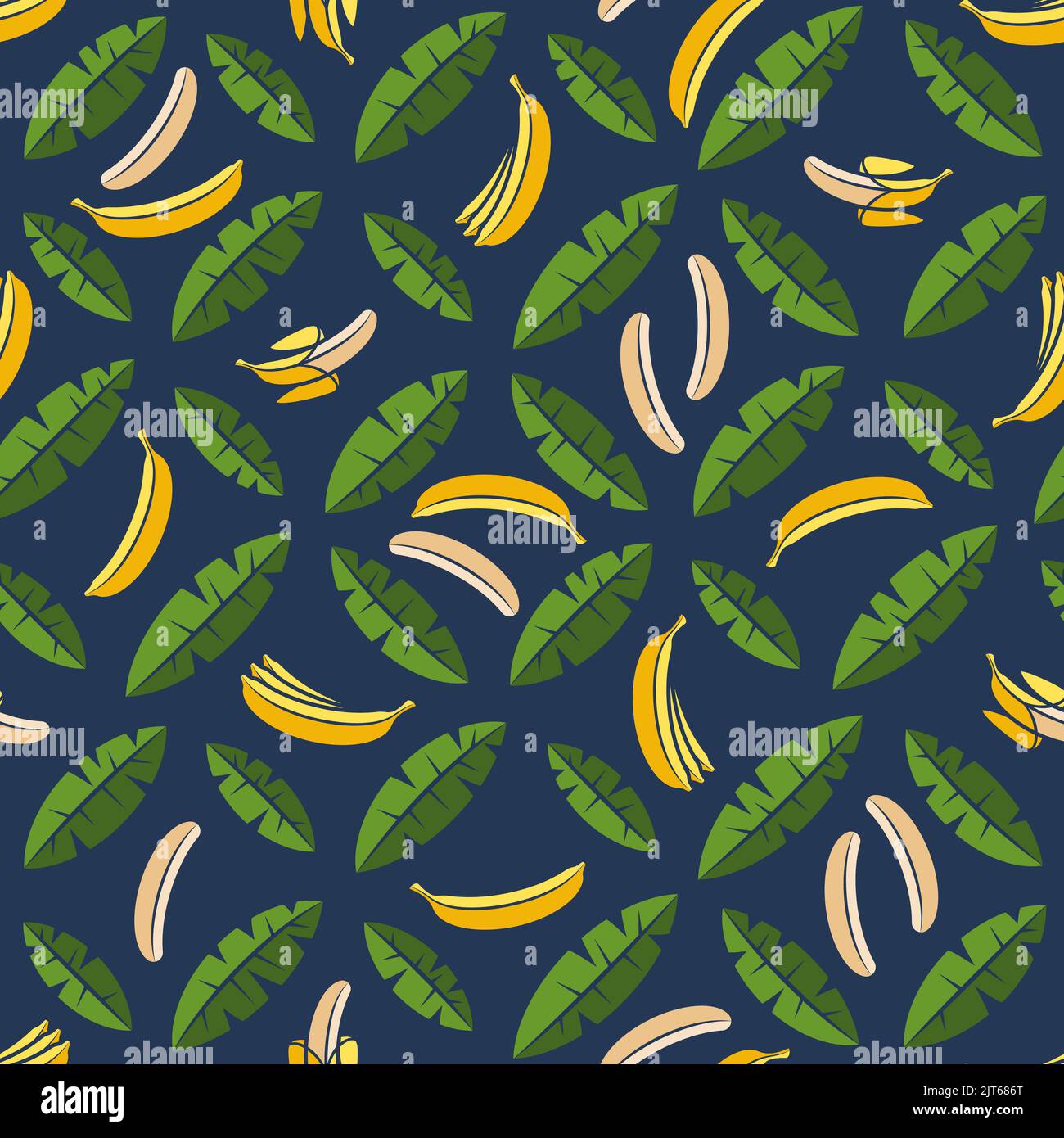 Seamless pattern with palms and bananas. Tropical vector background ...