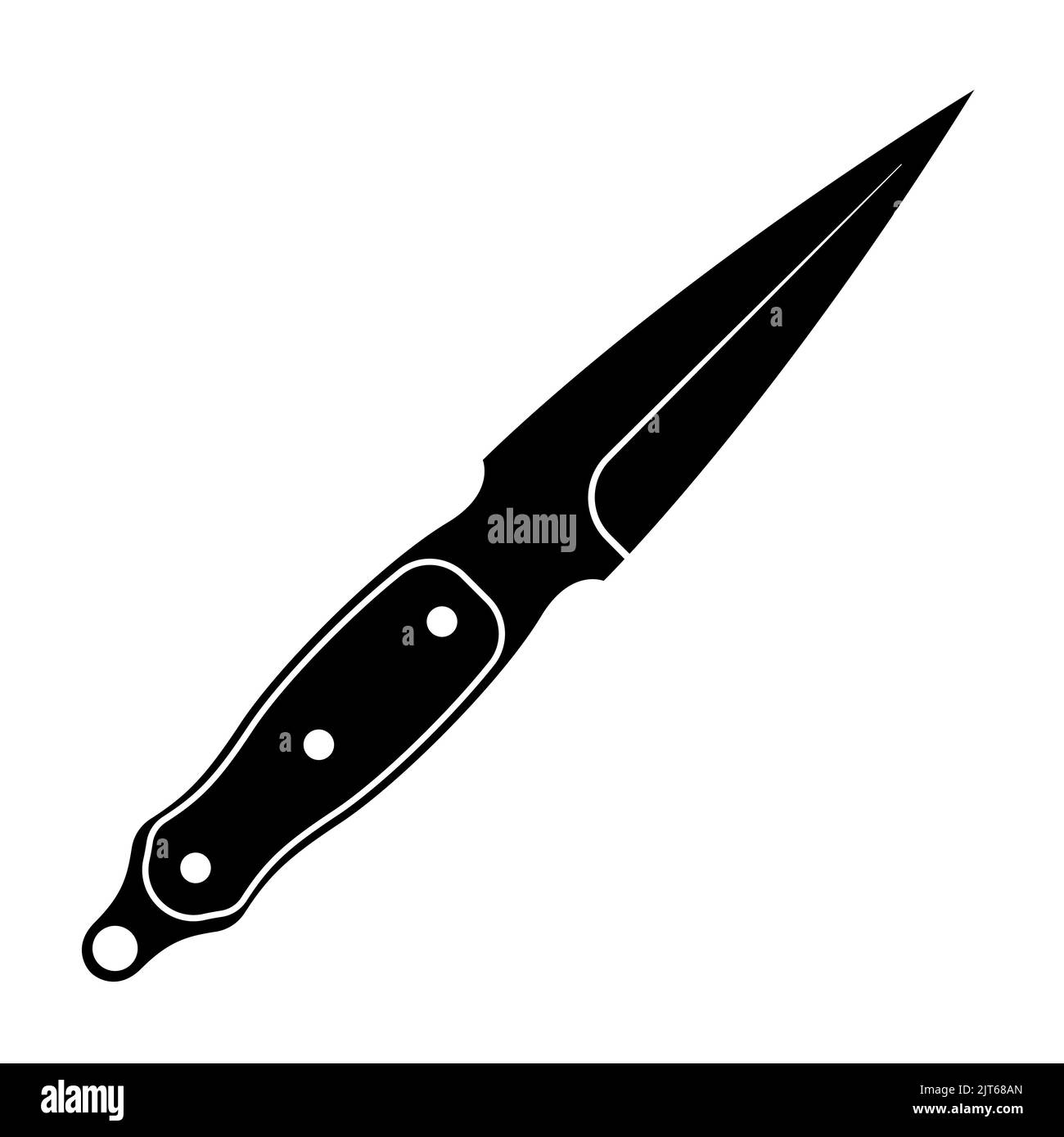 Hunting knife icon. Black knife icon isolated on white background ...
