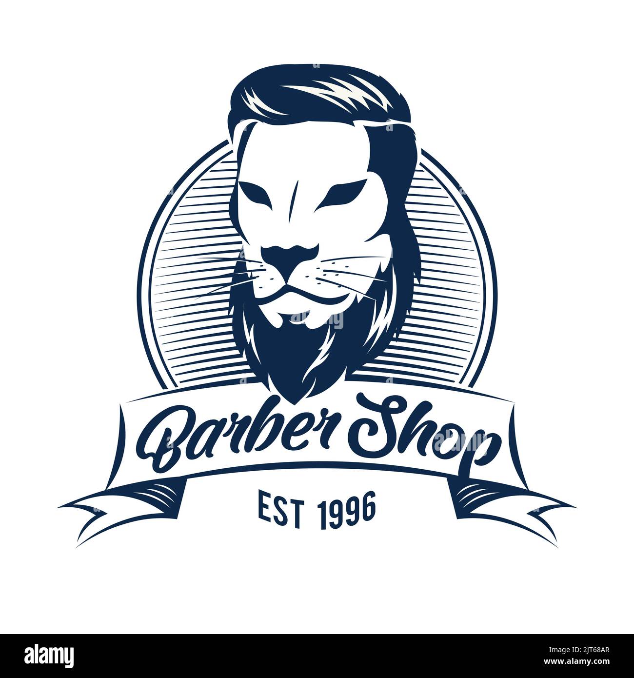 Barbershop logo template hipster Stock Vector Images - Alamy