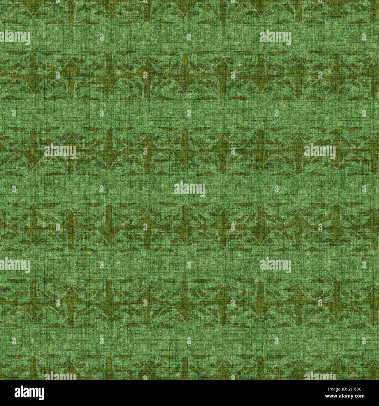 Green retro 1960s linen seamless pattern. Forest style vintage for ...