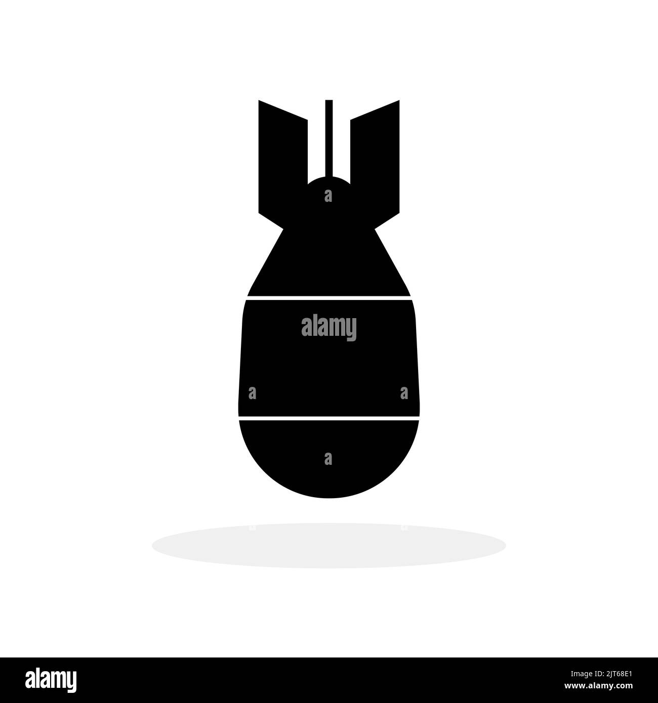 Air bomb icon. Black vector illustration. Atomic or nuclear bomb icon ...