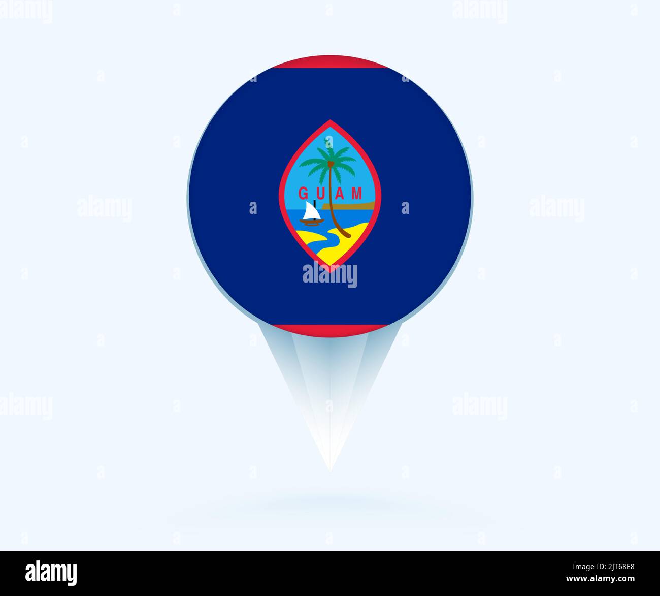 Map pointer with flag of Guam. Vector flag sign on blue background Stock Vector Image & Art - Alamy