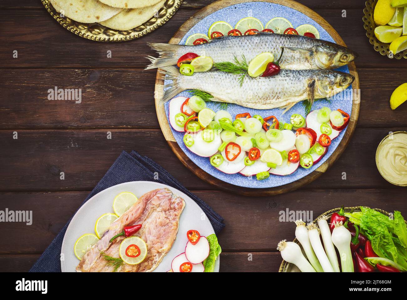 Mediterranean food, Traditional Egyptian fish dish "Feseekh" or "Fesikh ...