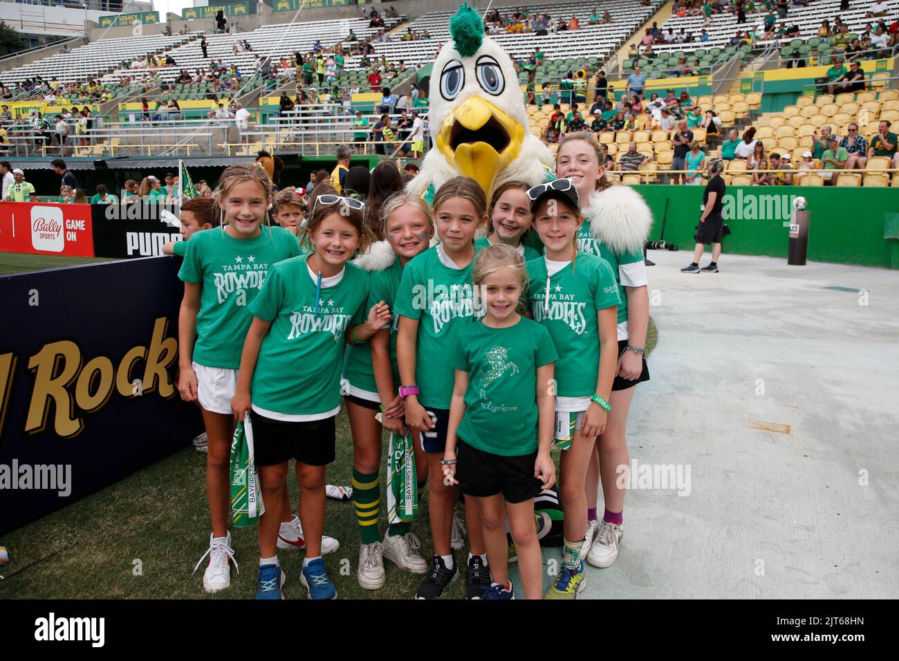 St. Petersburg, FL: Young soccer fans pose with mascot Pete during ...
