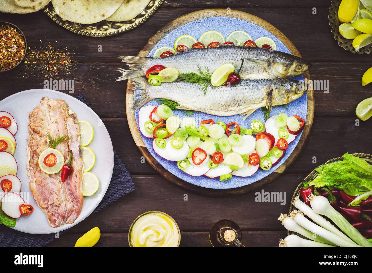 Mediterranean food, Traditional Egyptian fish dish "Feseekh" or "Fesikh ...