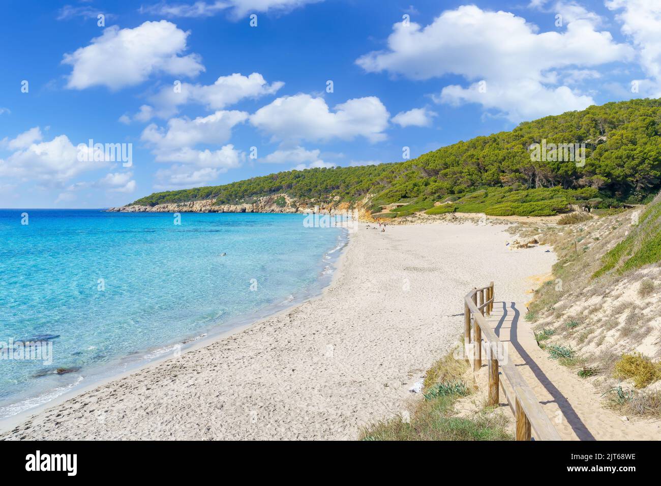 Landscape with Platja de Binigaus, Menorca island, Spain Stock Photo ...
