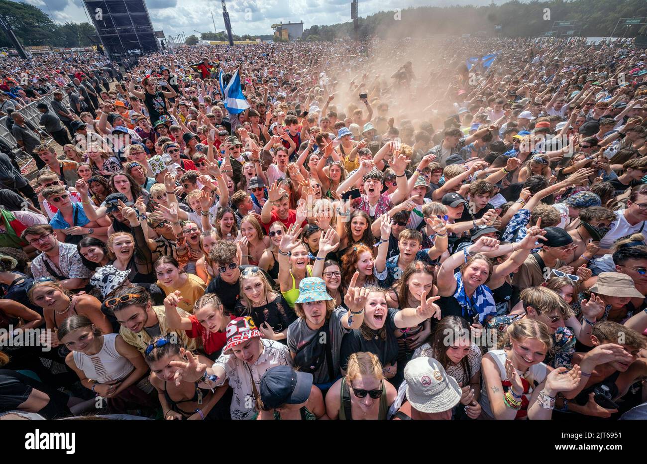 Revelers during the Leeds Festival 2022 at Bramham Park in Leeds ...