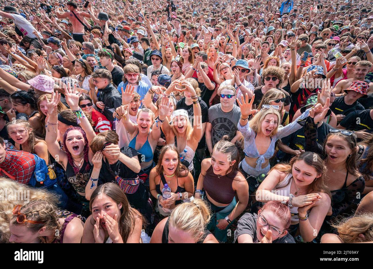 Revelers during the Leeds Festival 2022 at Bramham Park in Leeds ...