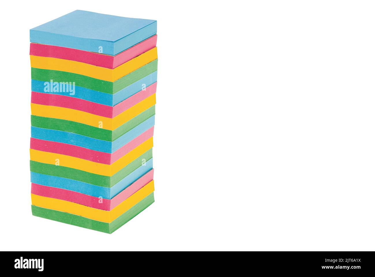 Close up of multi-colored postal packages stacked isolated on white ...