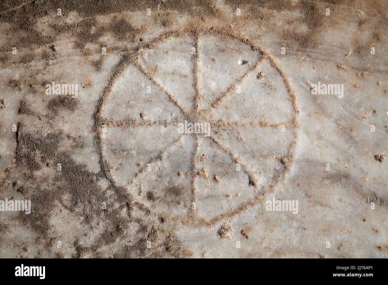 Carved in the stones for playing on the ancient city of Didyma. Playing ...