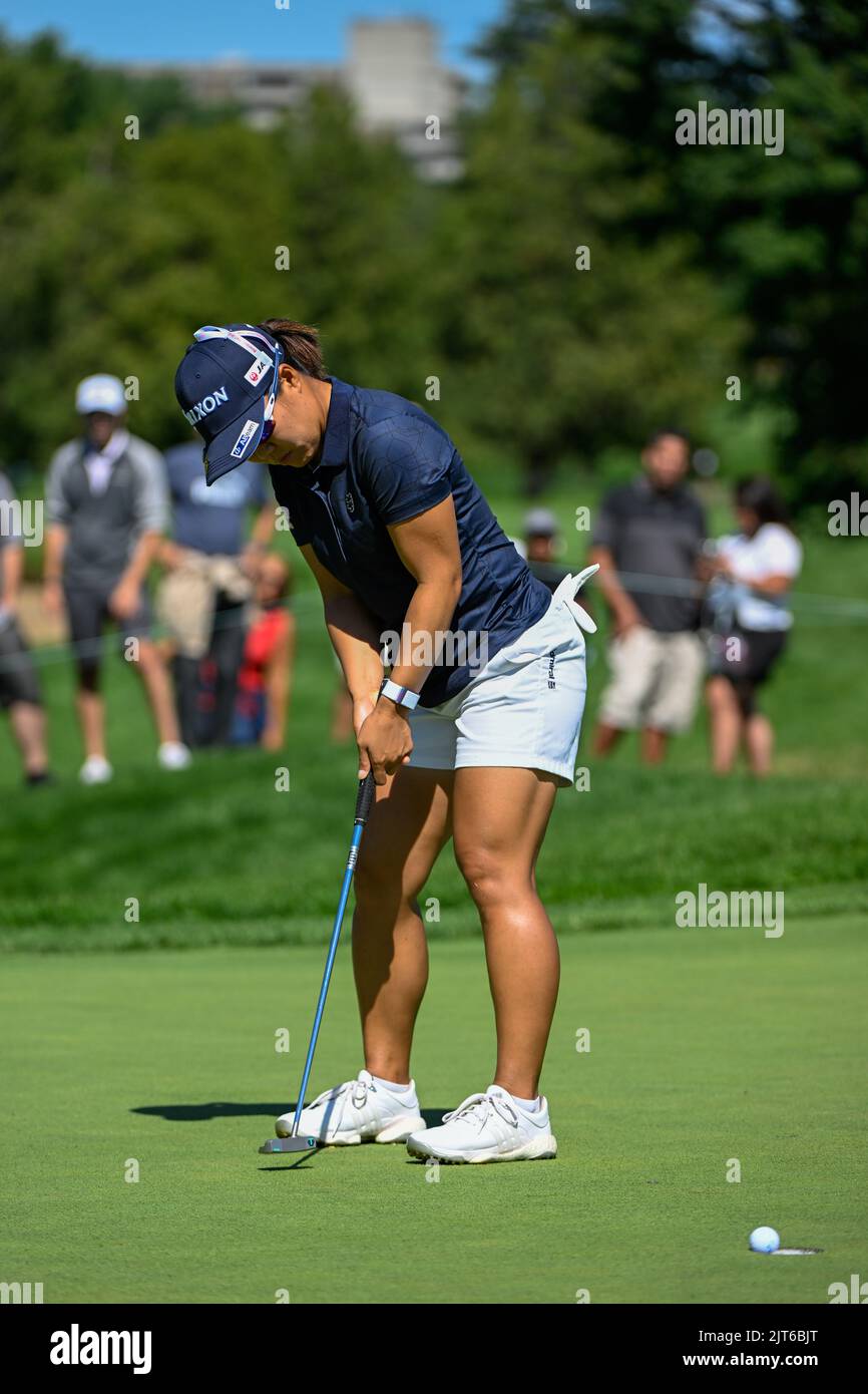 OTTAWA, ON - AUGUST 27: Nasa Hataoka (JPN) sinks her par putt on 8 ...