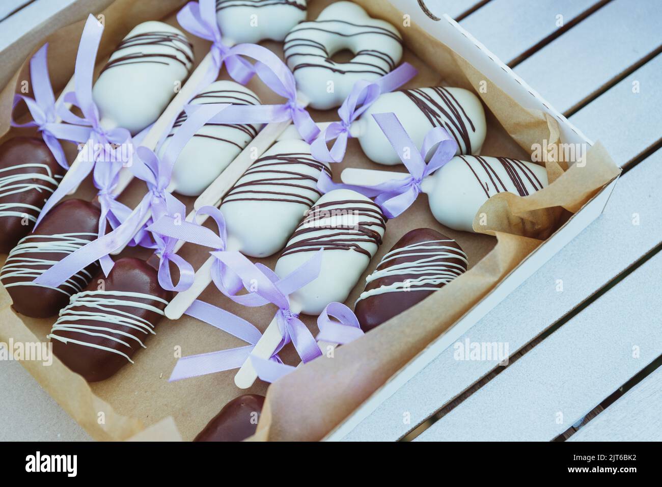 Eskimo cake. Ice cream sweet eskimo with pink chocolate icing ...