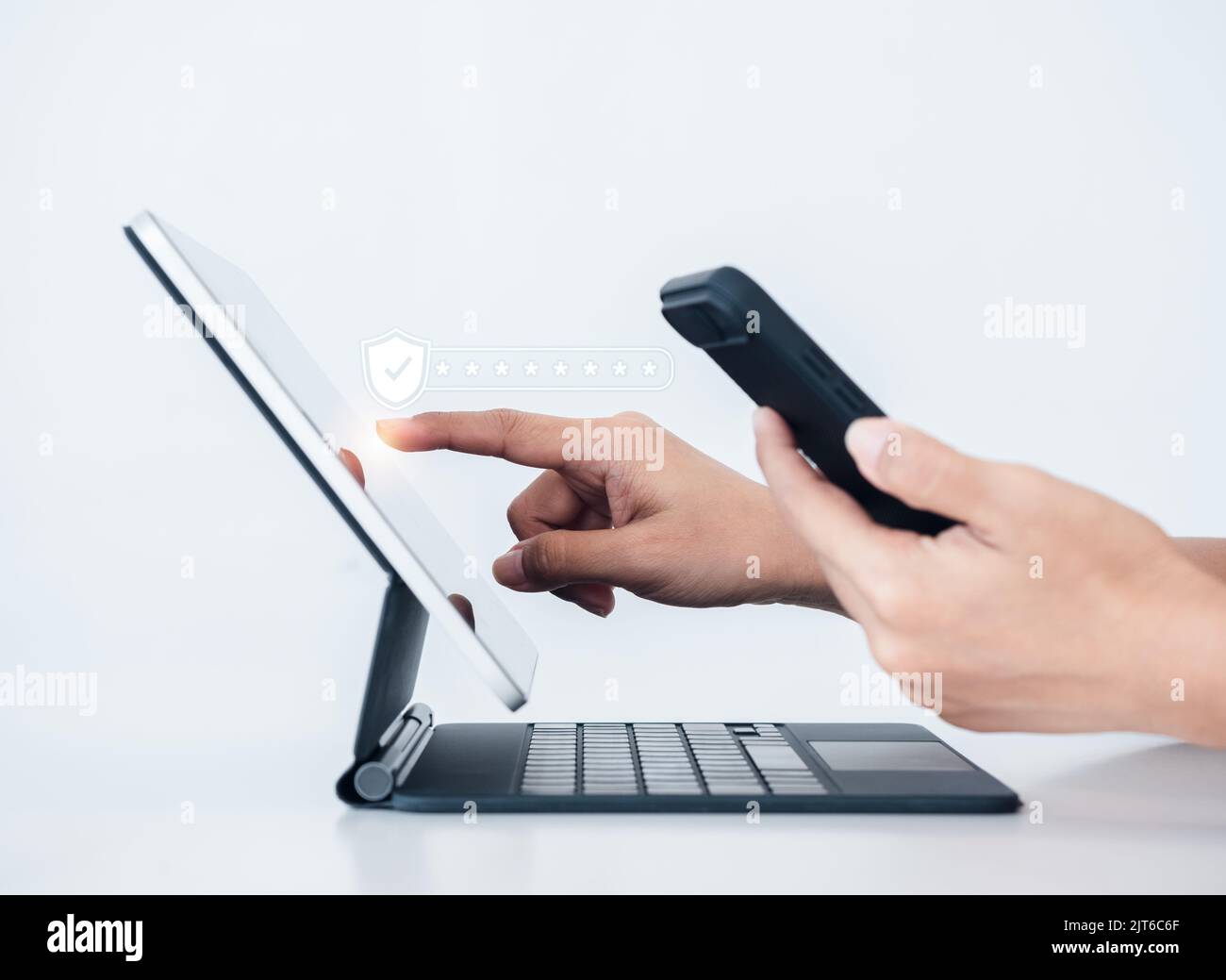 Two steps authentication or 2FA concept. Virtual safety shield icon ... Two steps authentication or 2FA concept. Virtual safety shield icon ...