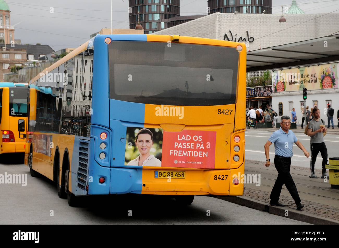 Copenhagen /Denmark/28 August 2022/ Denmarks. election campaign banner ...