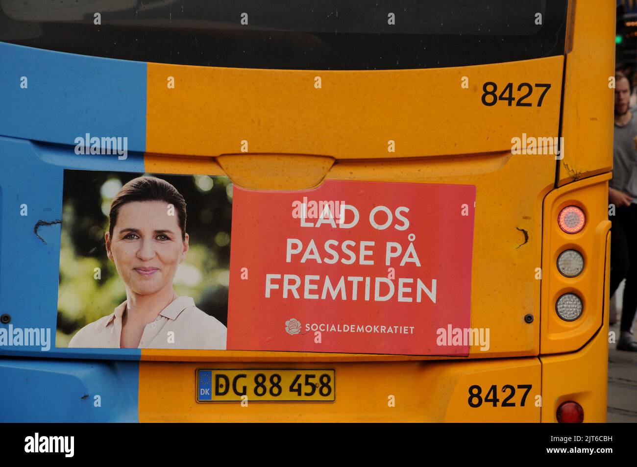Copenhagen /Denmark/28 August 2022/ Denmarks. election campaign banner ...