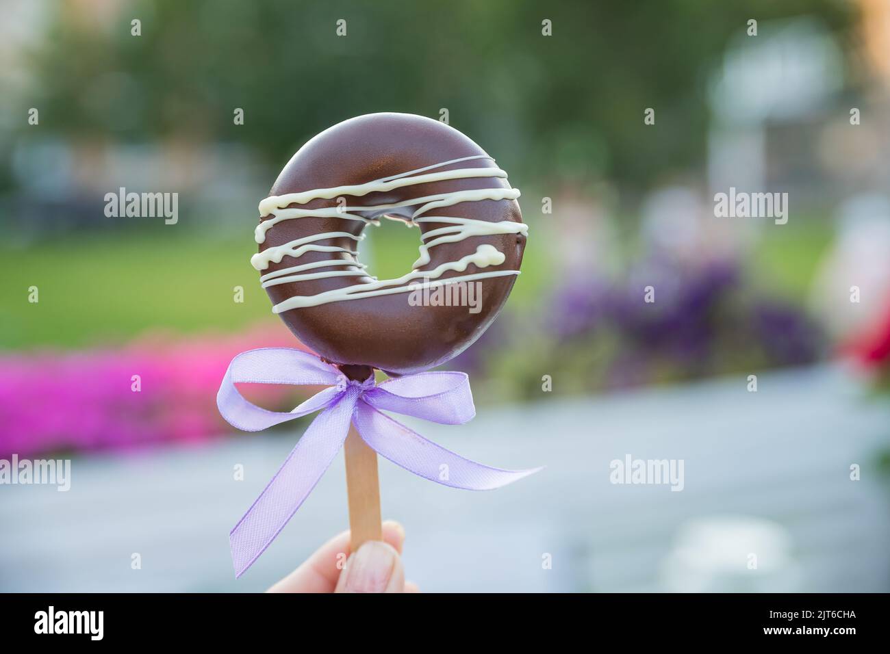 Eskimo cake. Ice cream sweet eskimo with pink chocolate icing ...