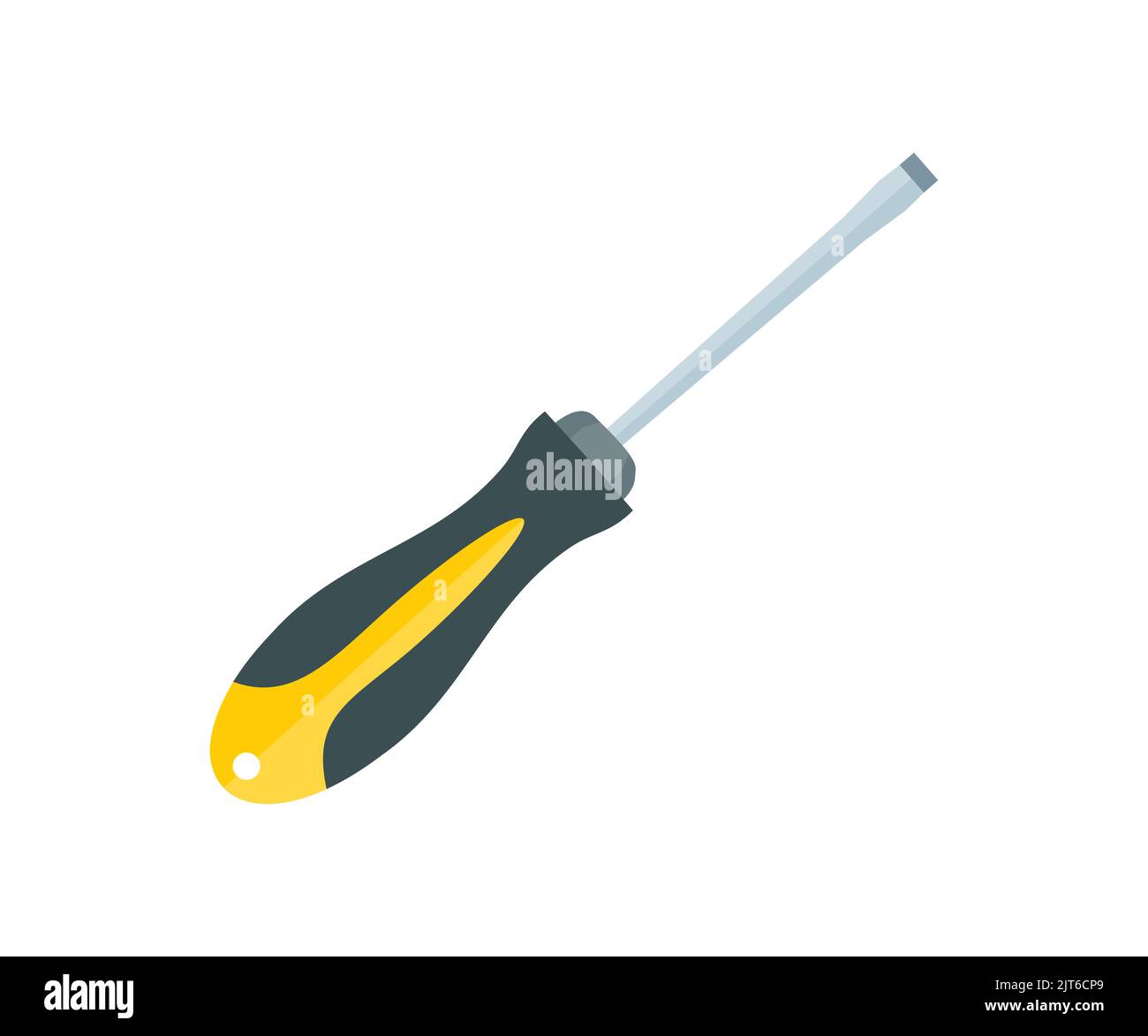 Yellow and Black professional realistic screwdriver with a plastic ...