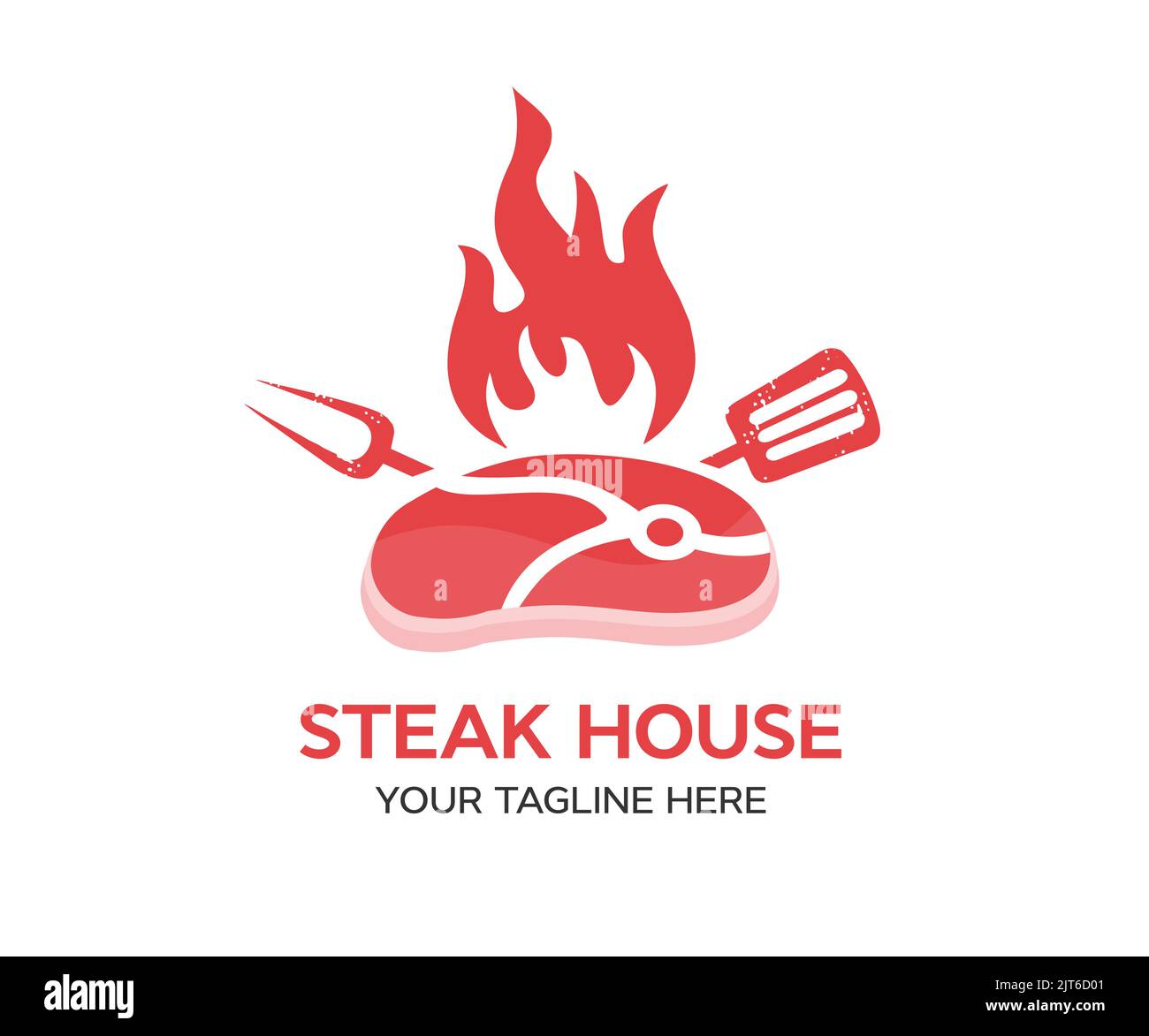 Steak House, barbecue restaurant logo, poster logo design. BBQ trendy ...