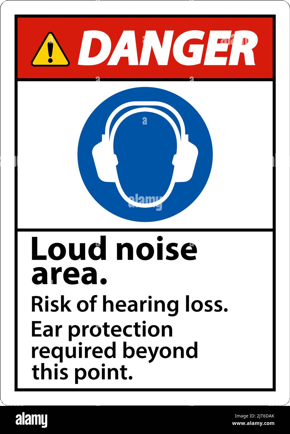Danger Loud Noise Area Risk of Hearing Loss Sign Stock Vector Image ...
