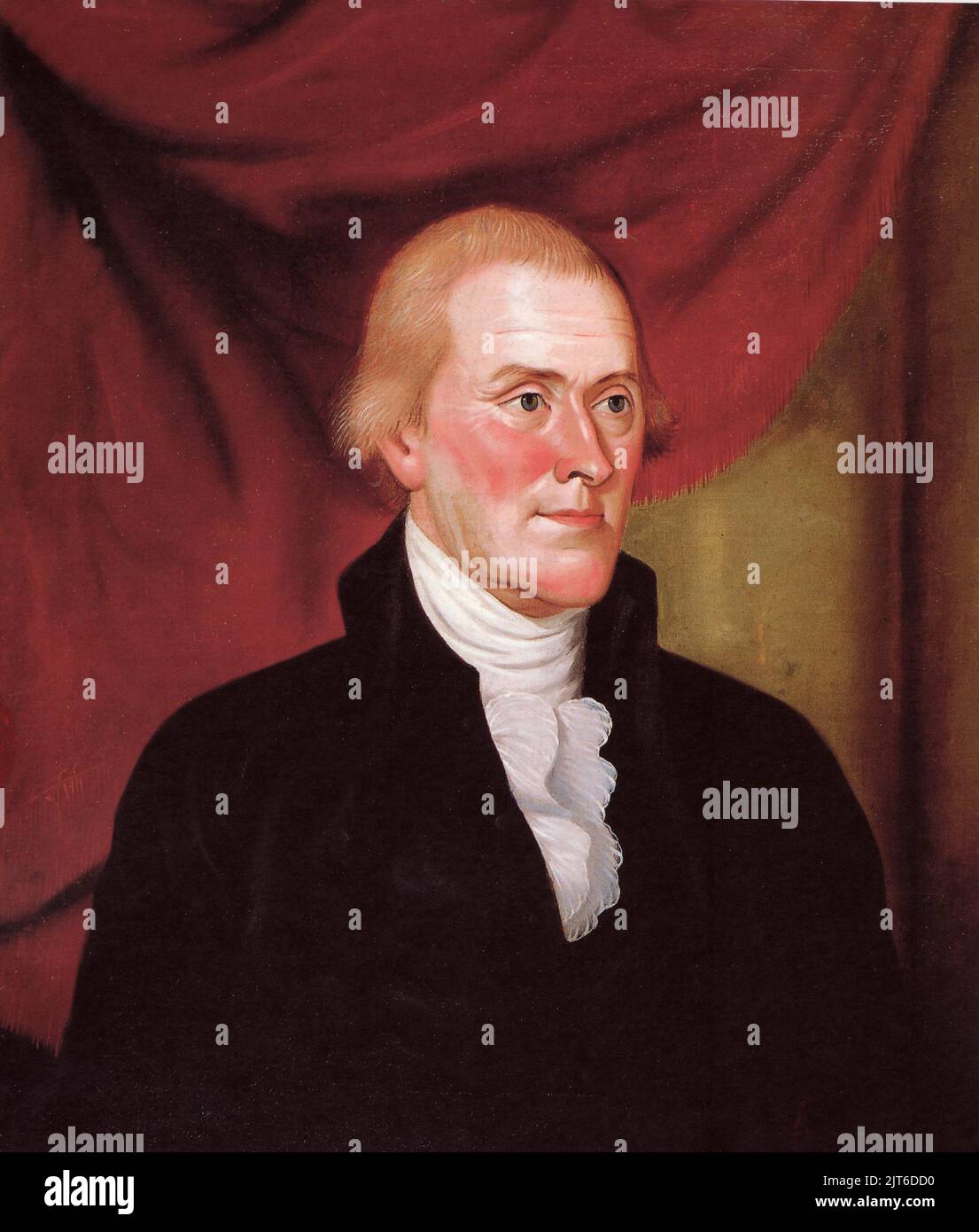 A portrait of Thomas Jefferson in 1799 at 57, painted by Charles Peale ...