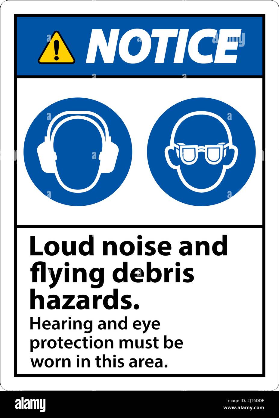 Hearing and Eye Protection Sign On White Background Stock Vector Image ...