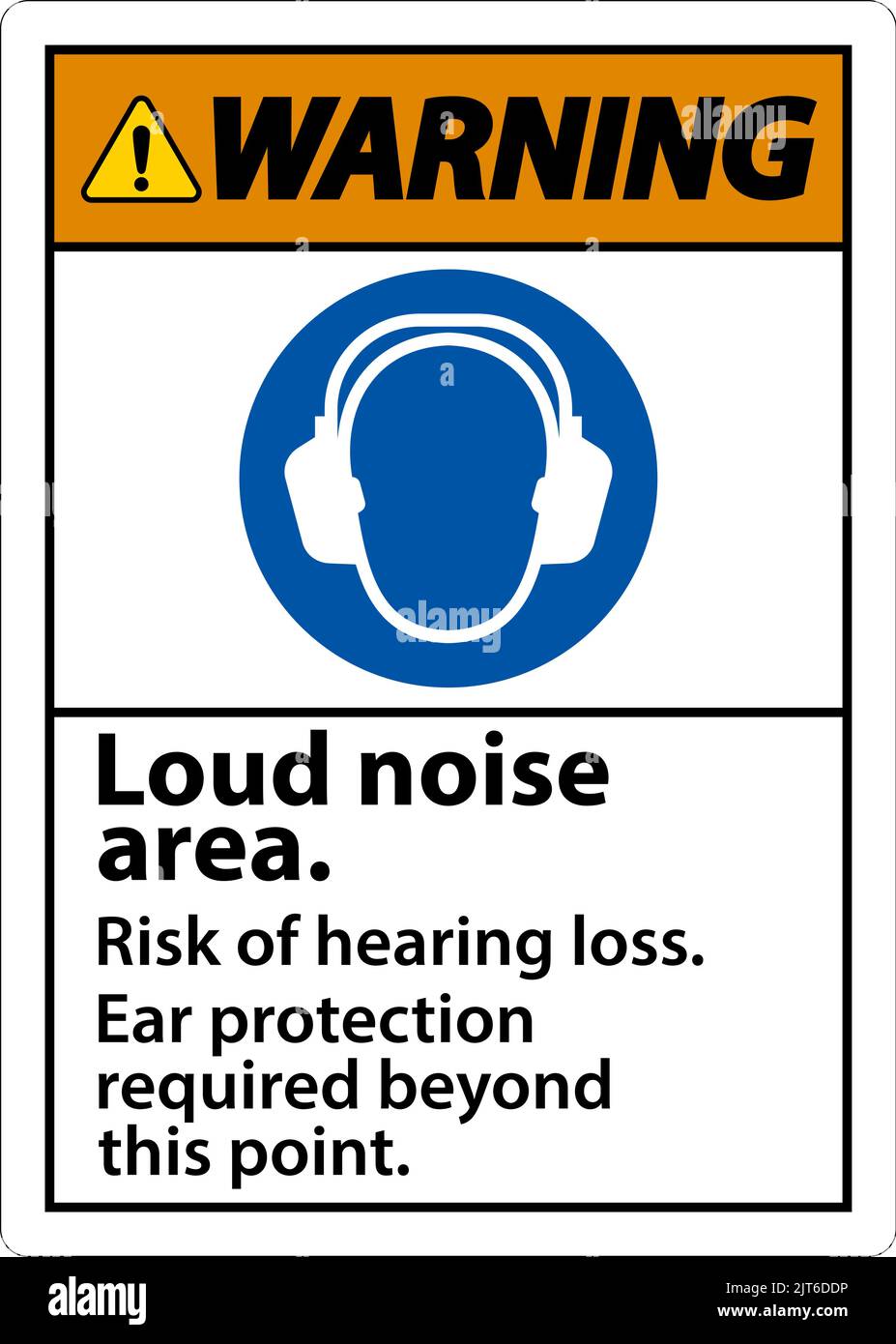 Warning Loud Noise Area Risk of Hearing Loss Sign Stock Vector Image ...