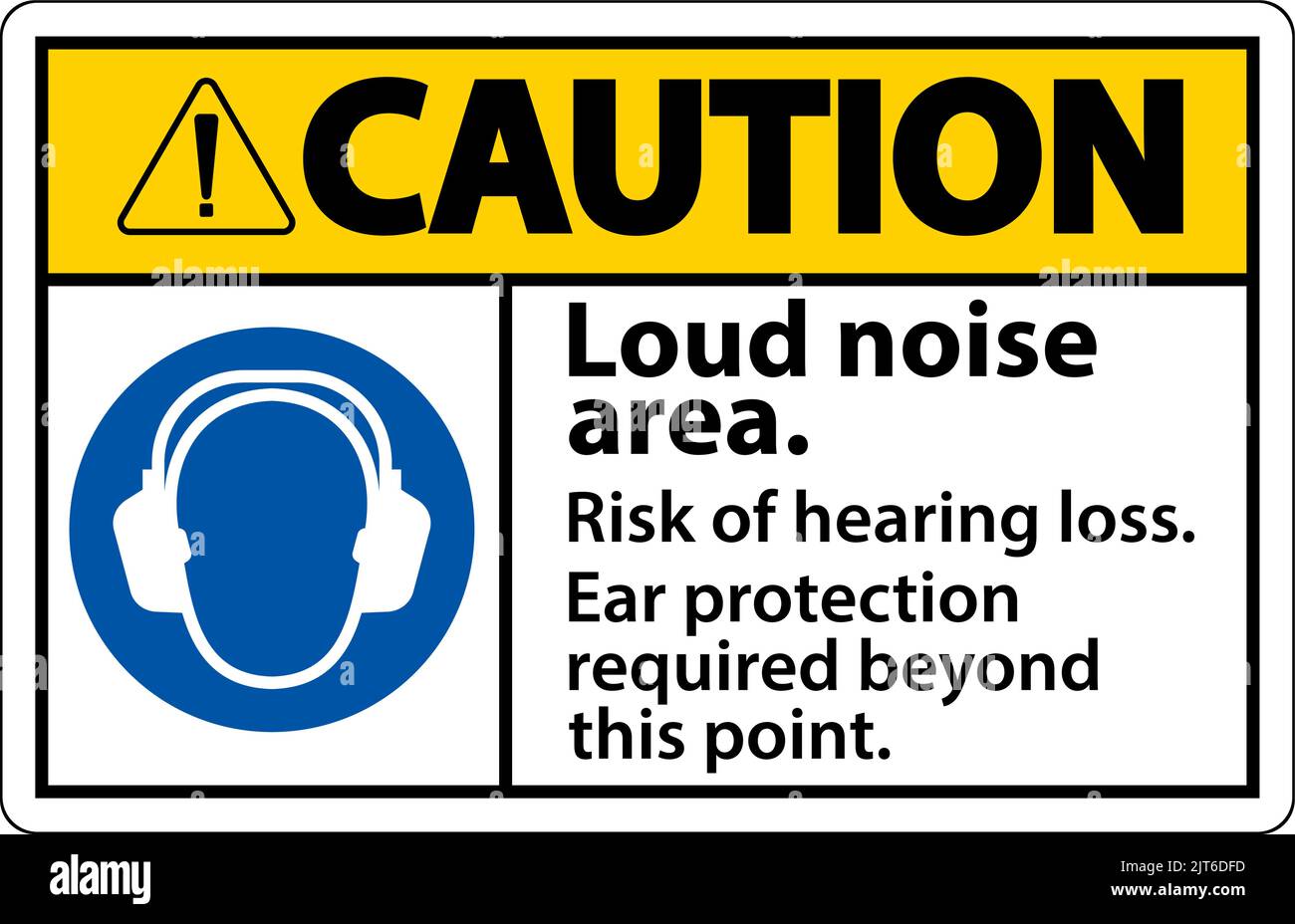 Caution Loud Noise Area Risk of Hearing Loss Sign Stock Vector Image ...
