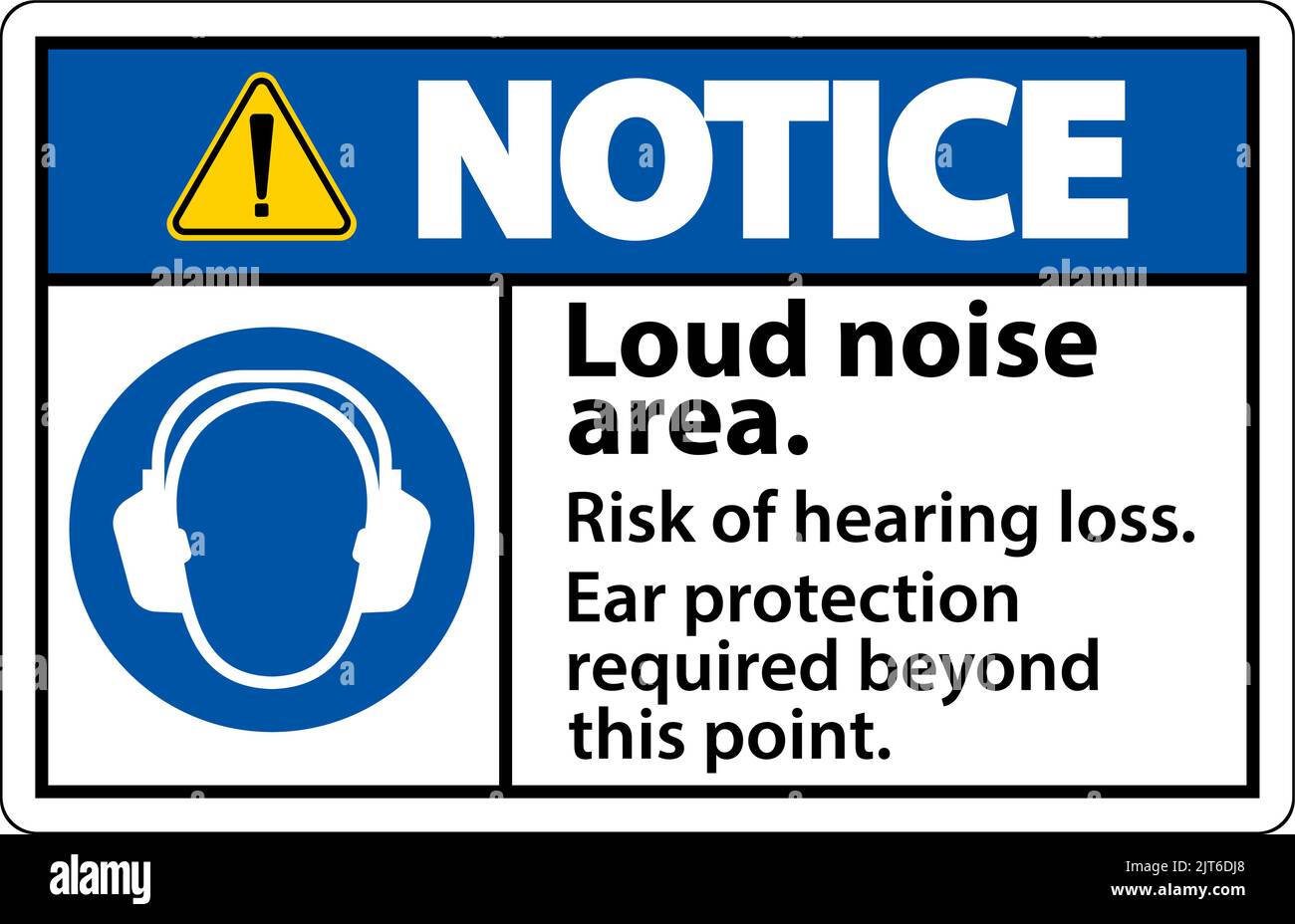 Notice Loud Noise Area Risk of Hearing Loss Sign Stock Vector Image ...