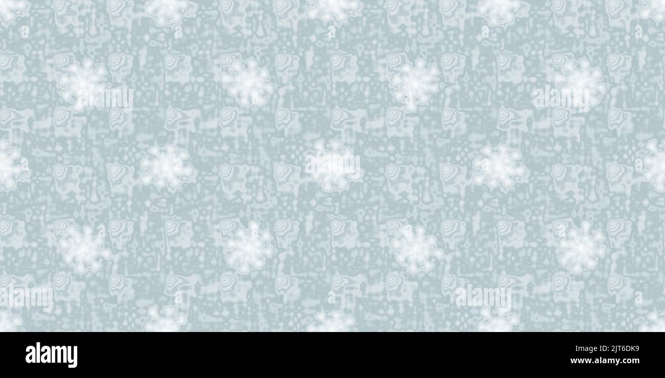 Soft ice blue snow flake border pattern background. Simple minimal ...