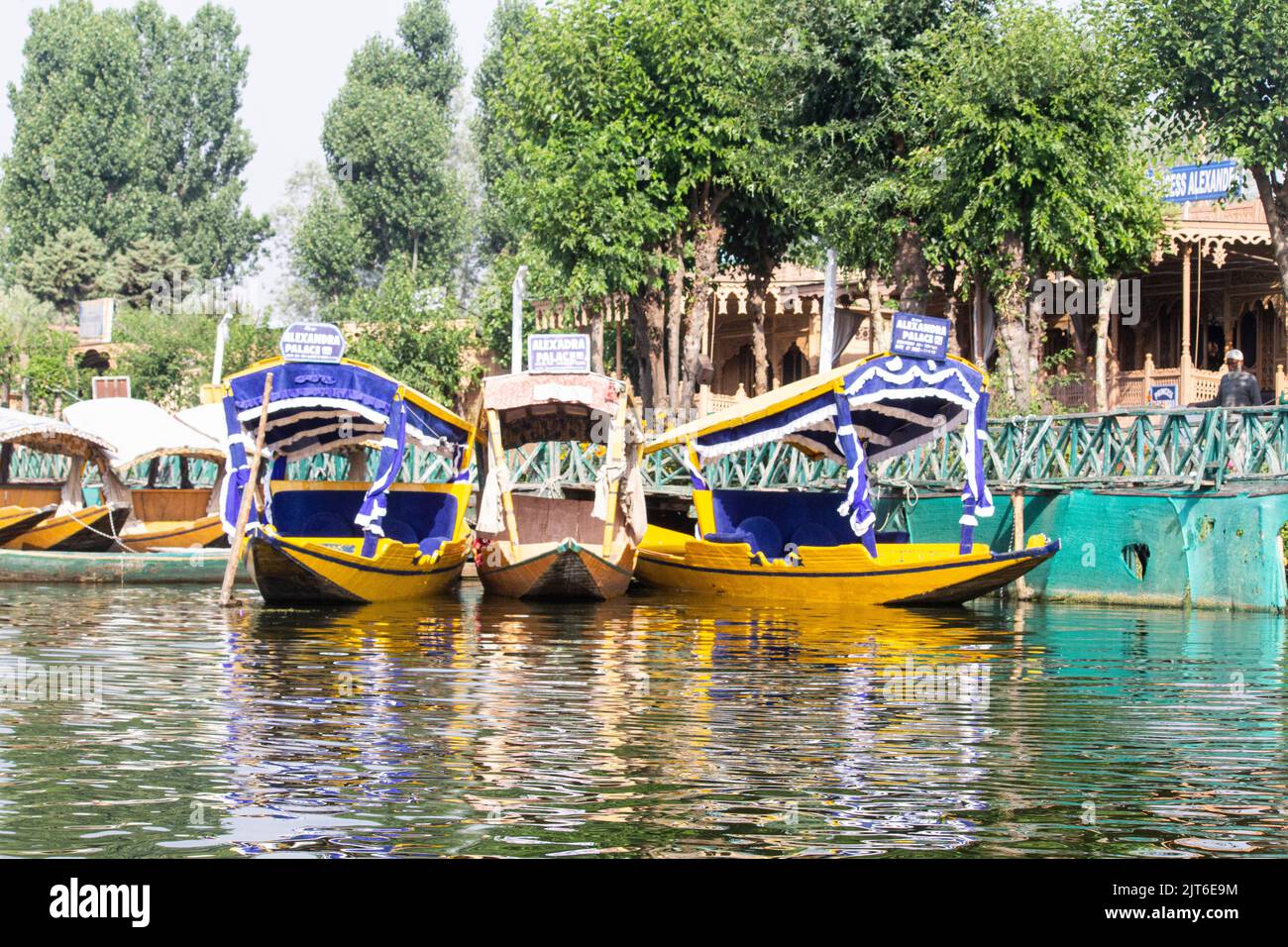 dal lake Kashmir house boat Stock Photo - Alamy