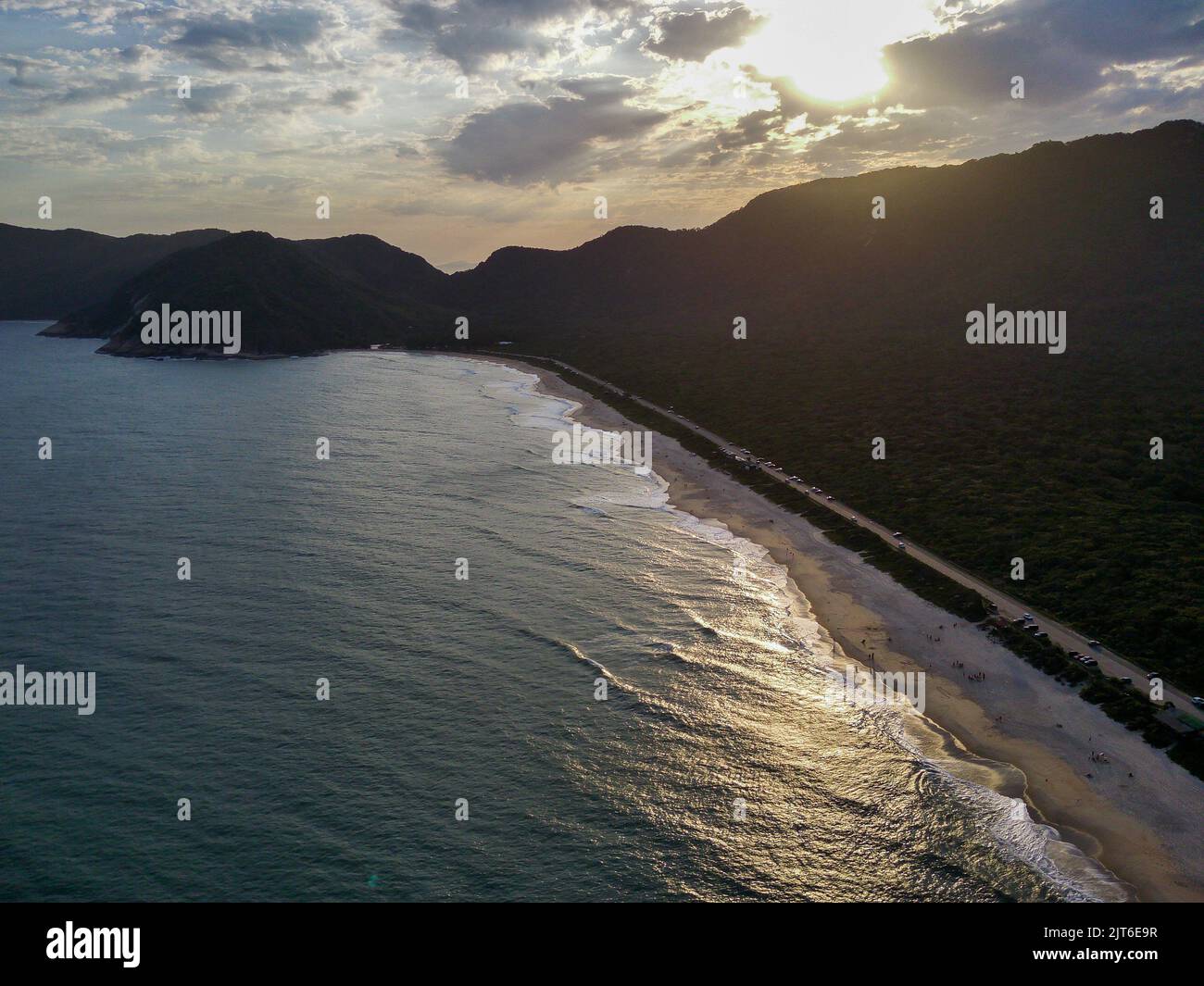 Aerial view of Grumari Beach, one of the wildest and most beautiful ...