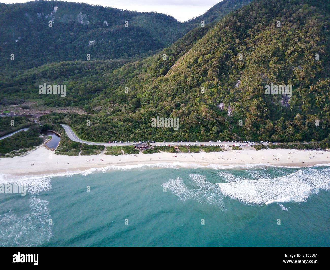 Aerial view of Grumari Beach, one of the wildest and most beautiful ...