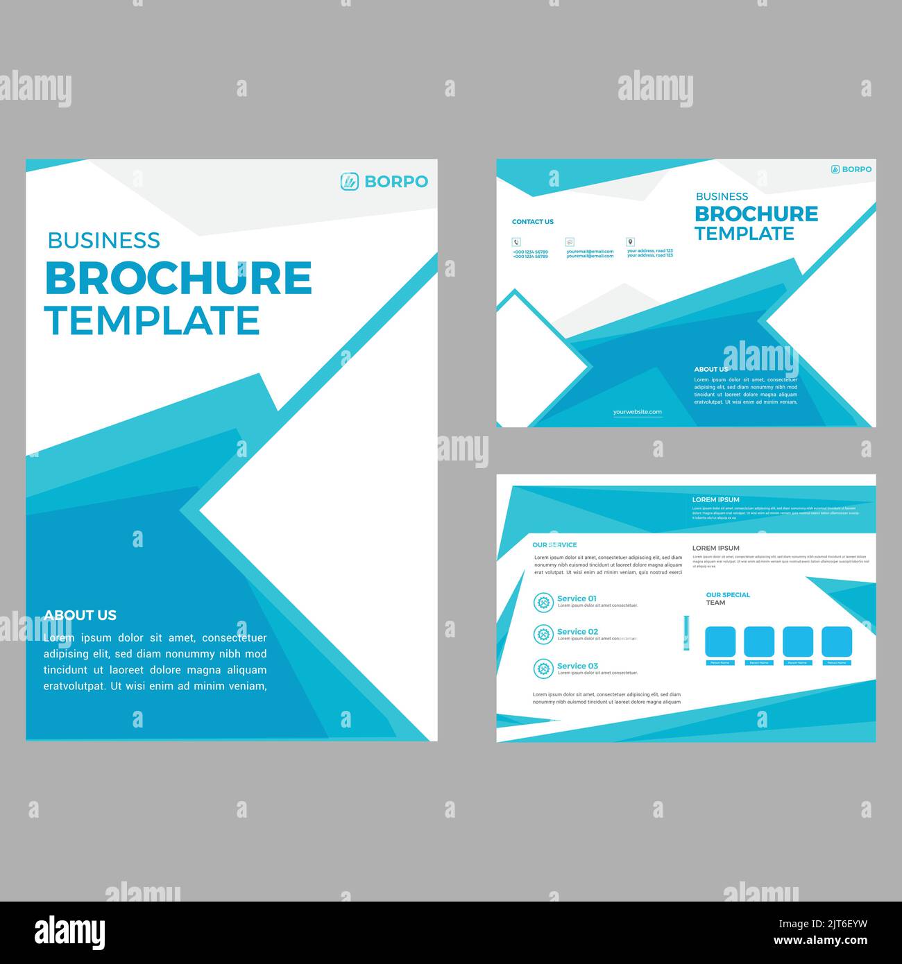 blue brochure template set Stock Vector Image & Art - Alamy