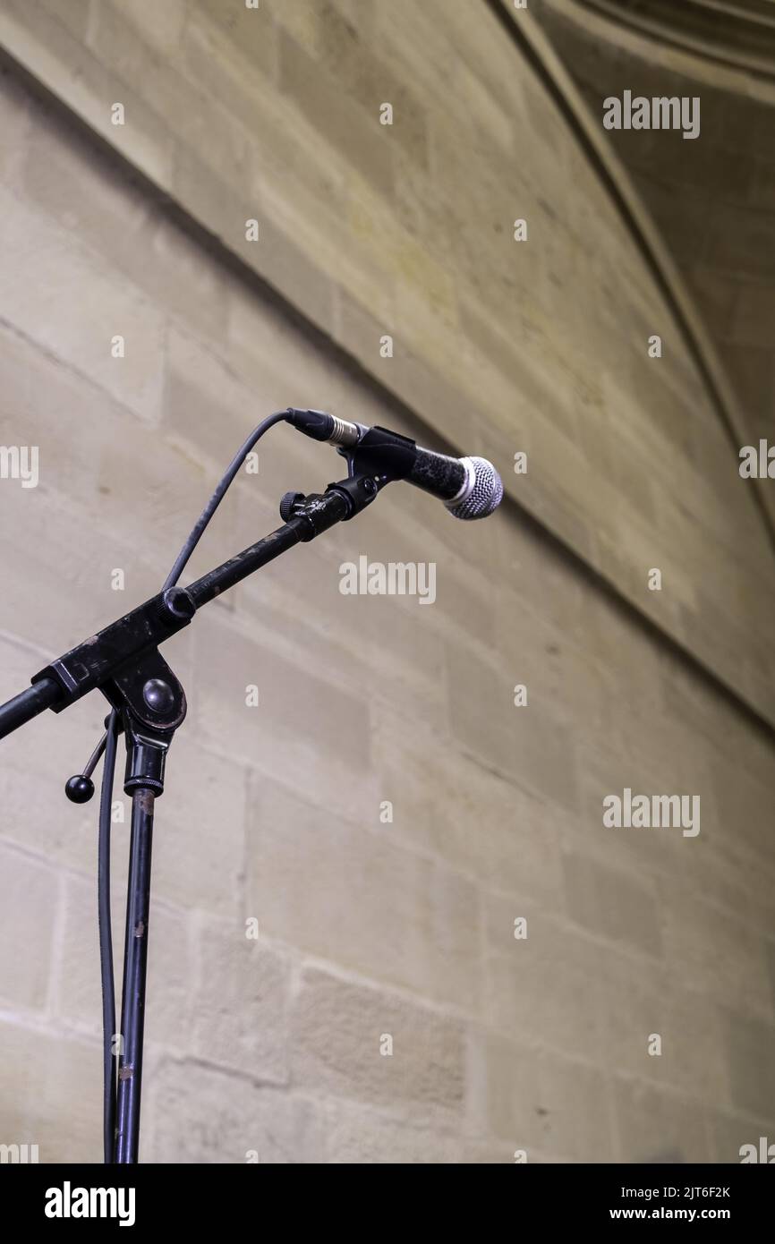 Detail of a tool to sing at a concert, music and party Stock Photo - Alamy