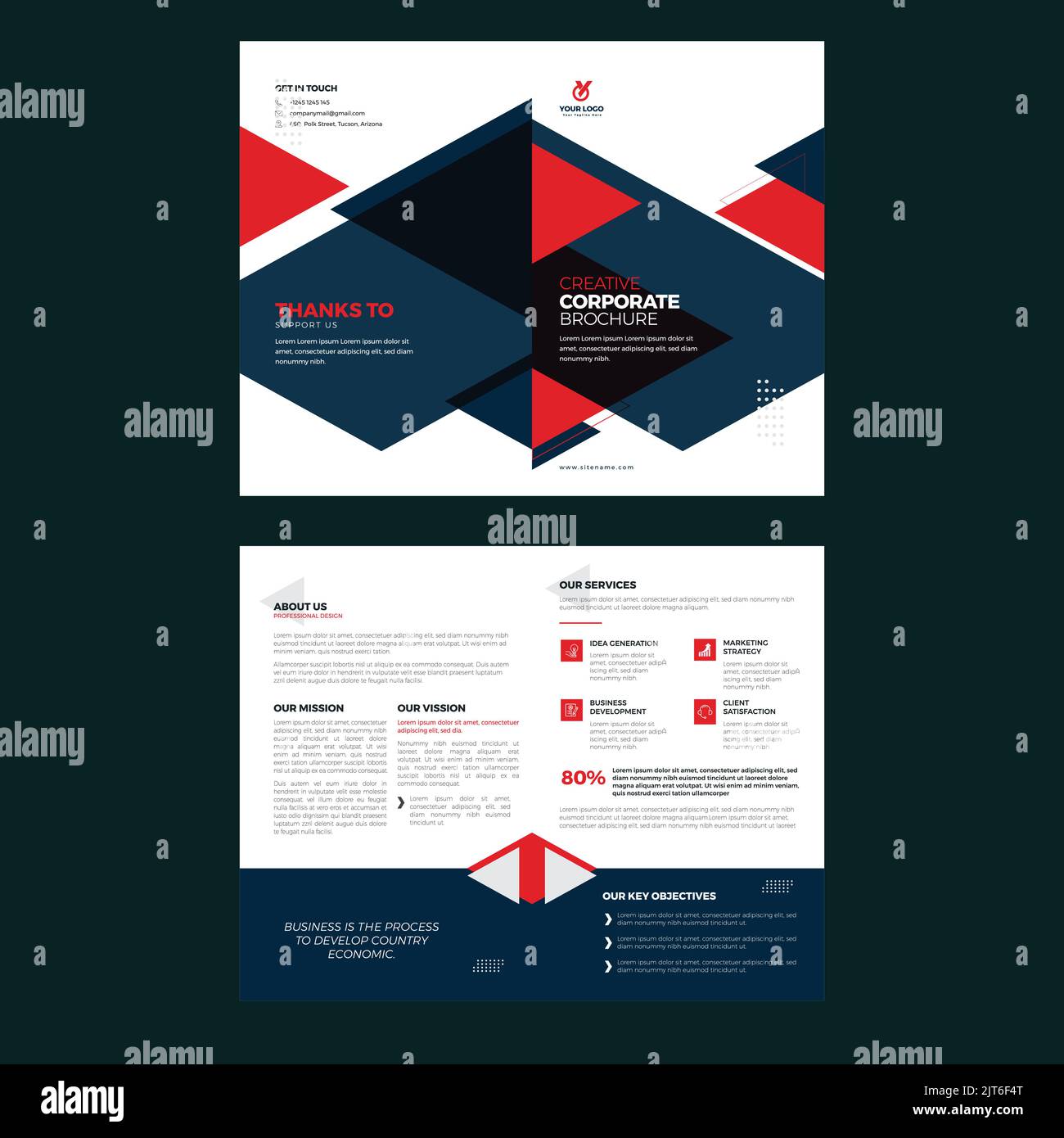 Creative tri fold brochure Stock Vector Images - Alamy