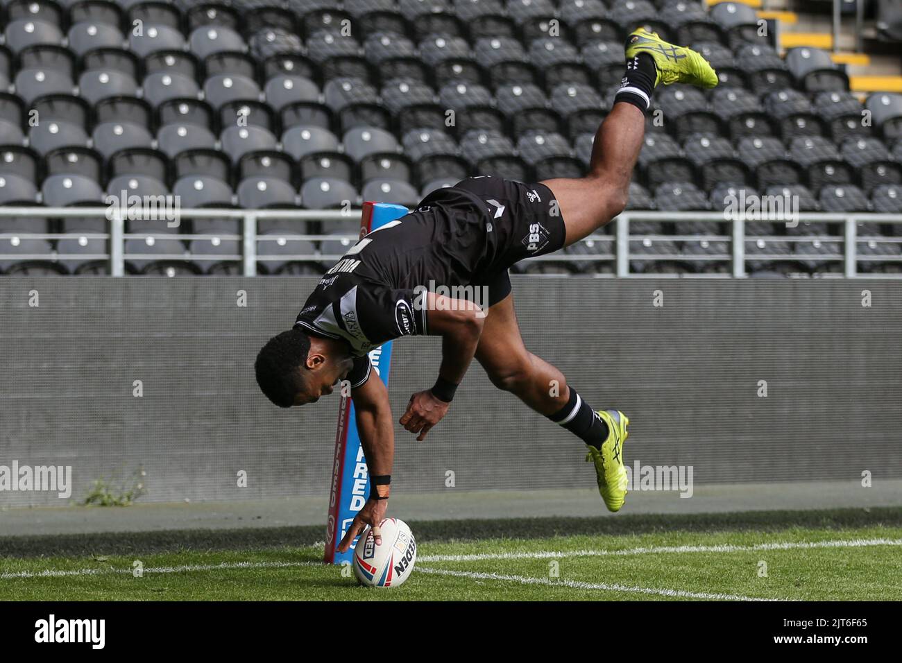 Mitieli Vulikijapani #25 of Hull FC goes over for a try in the first ...