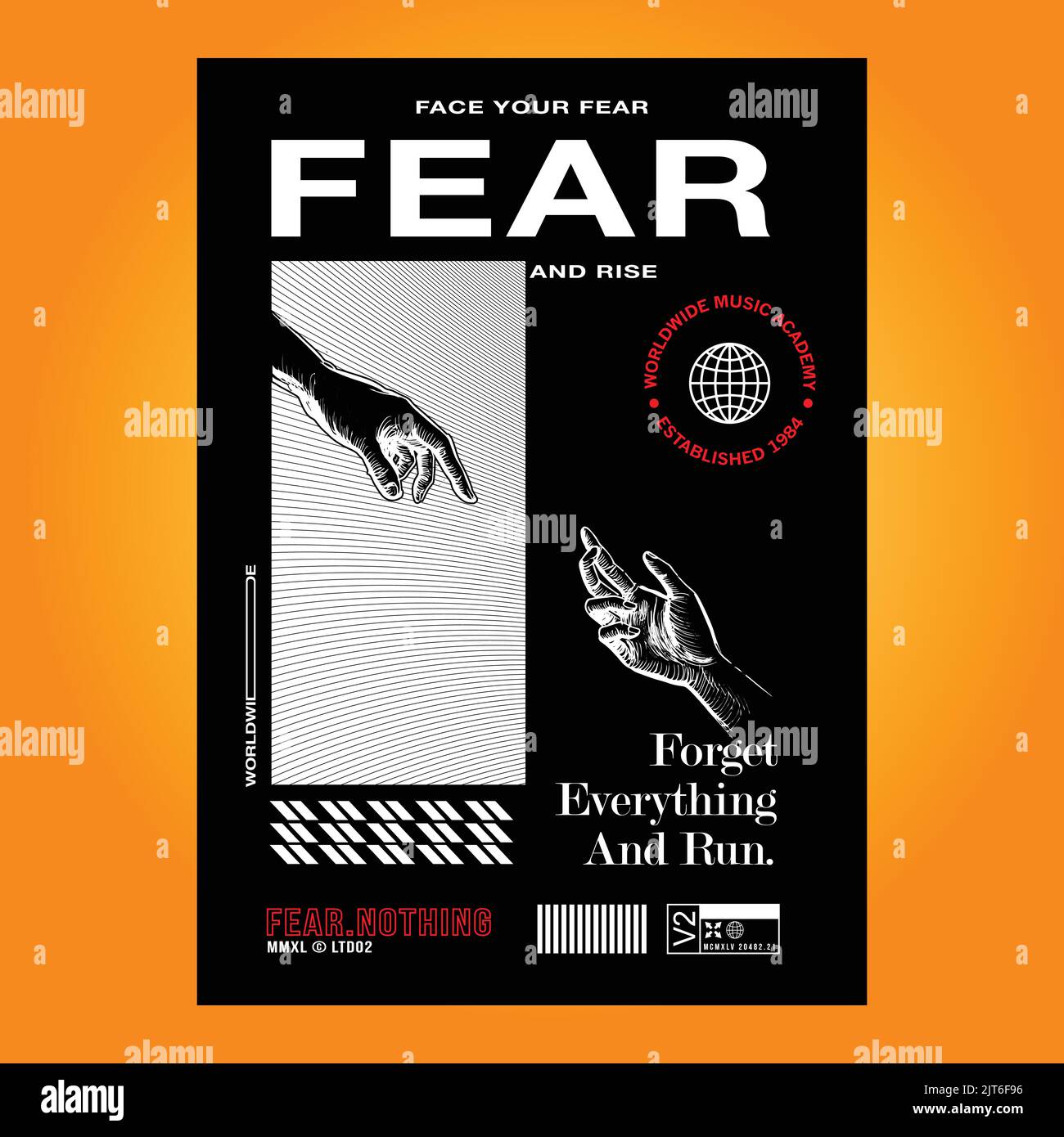 typography design face your fears and rise Stock Vector Image & Art - Alamy
