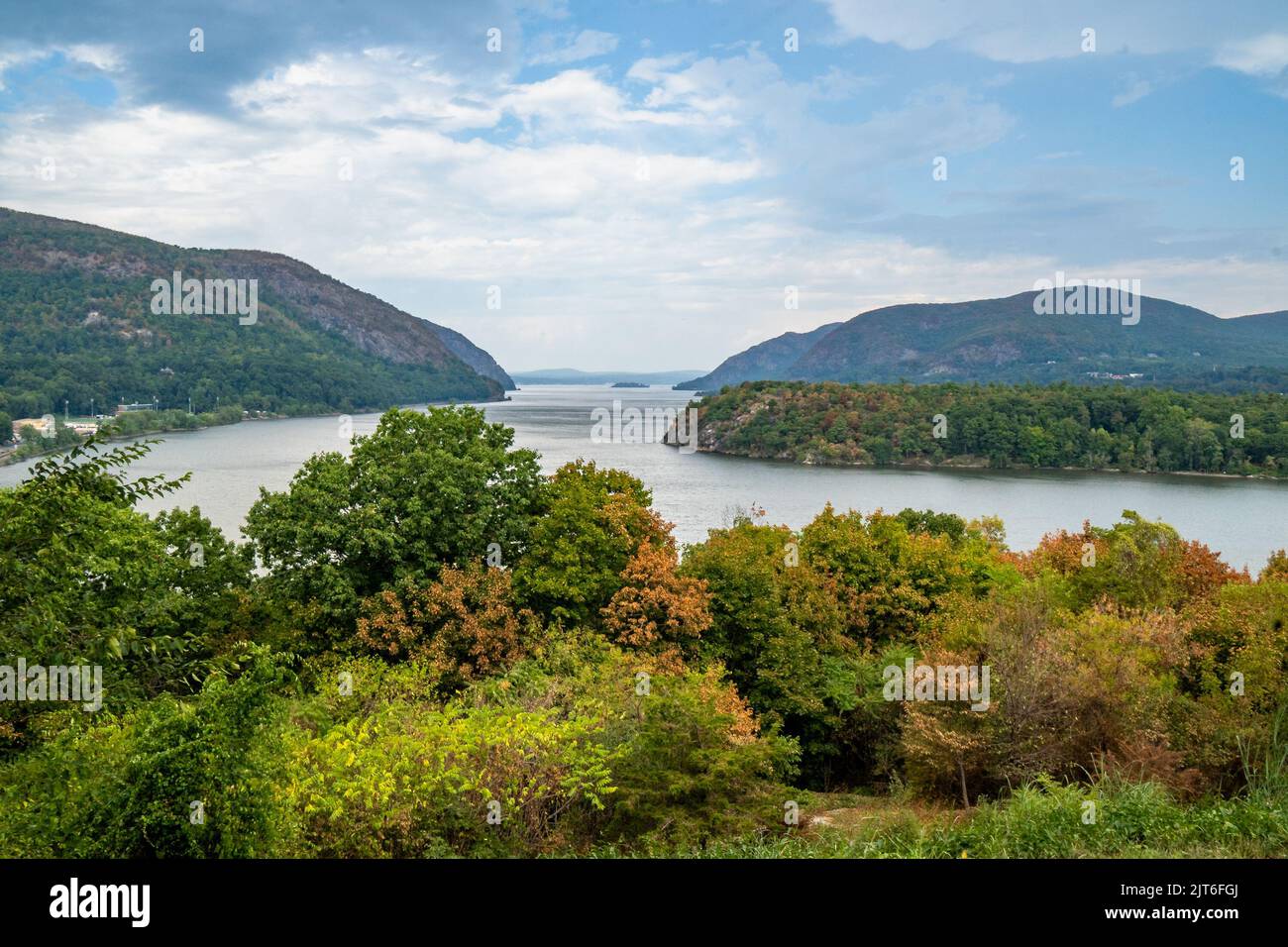 West Point, NY - USA - Aug 26, 2022: Landscape view of Trophy Point, a ...