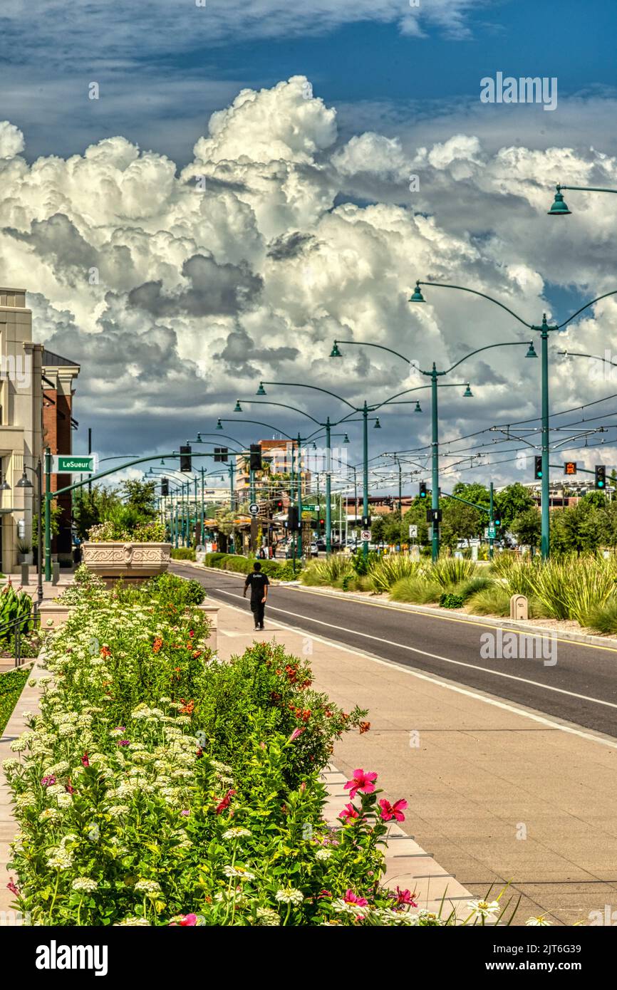 Monsoon clouds float over downtown Mesa, Arizona Stock Photo - Alamy