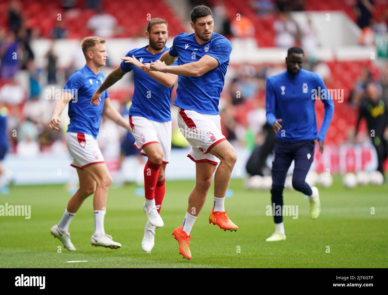 Nottingham Forest's Scott McKenna warming up before the Premier League ...