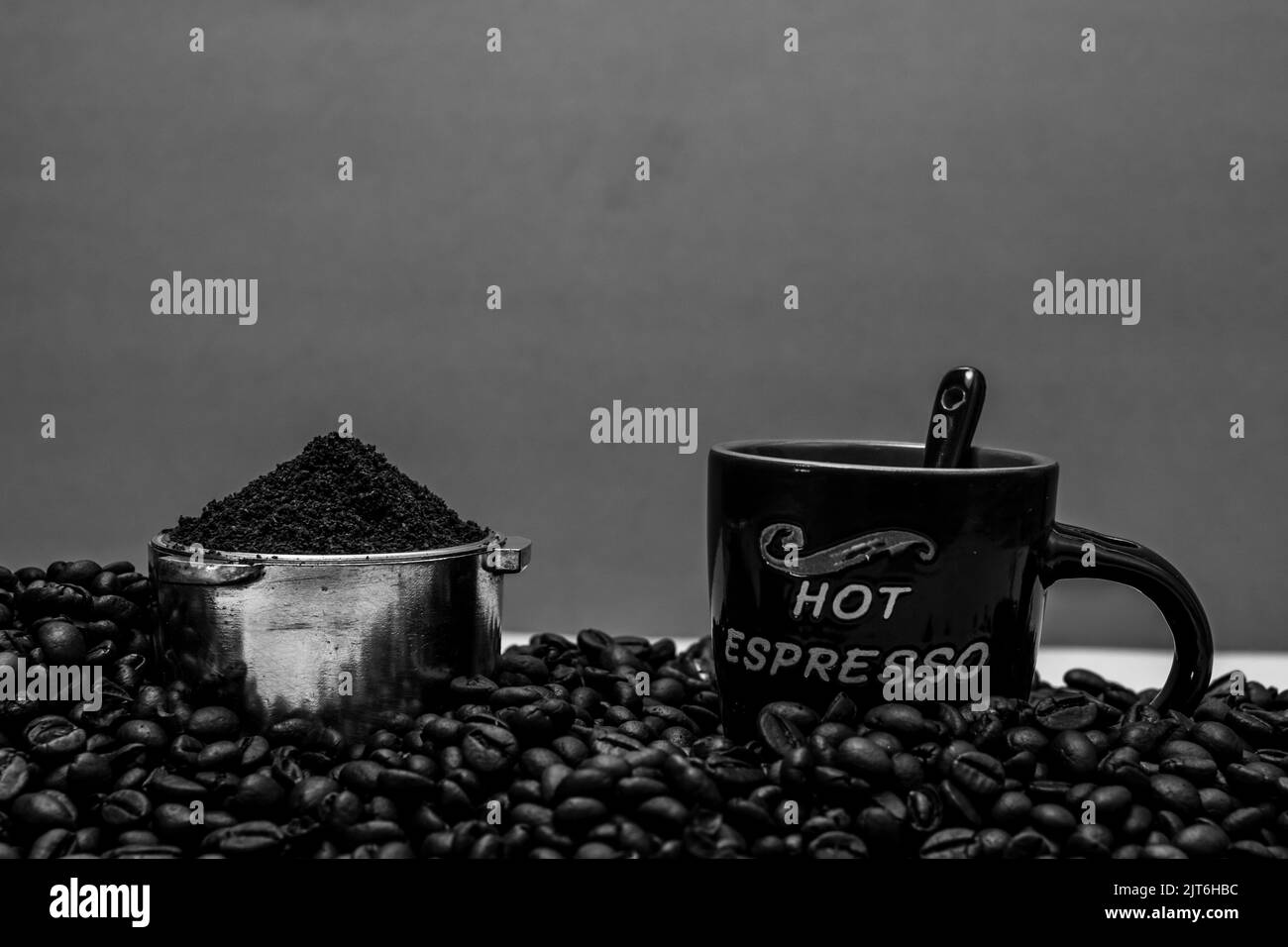 Cup of coffee top shot Black and White Stock Photos & Images - Alamy