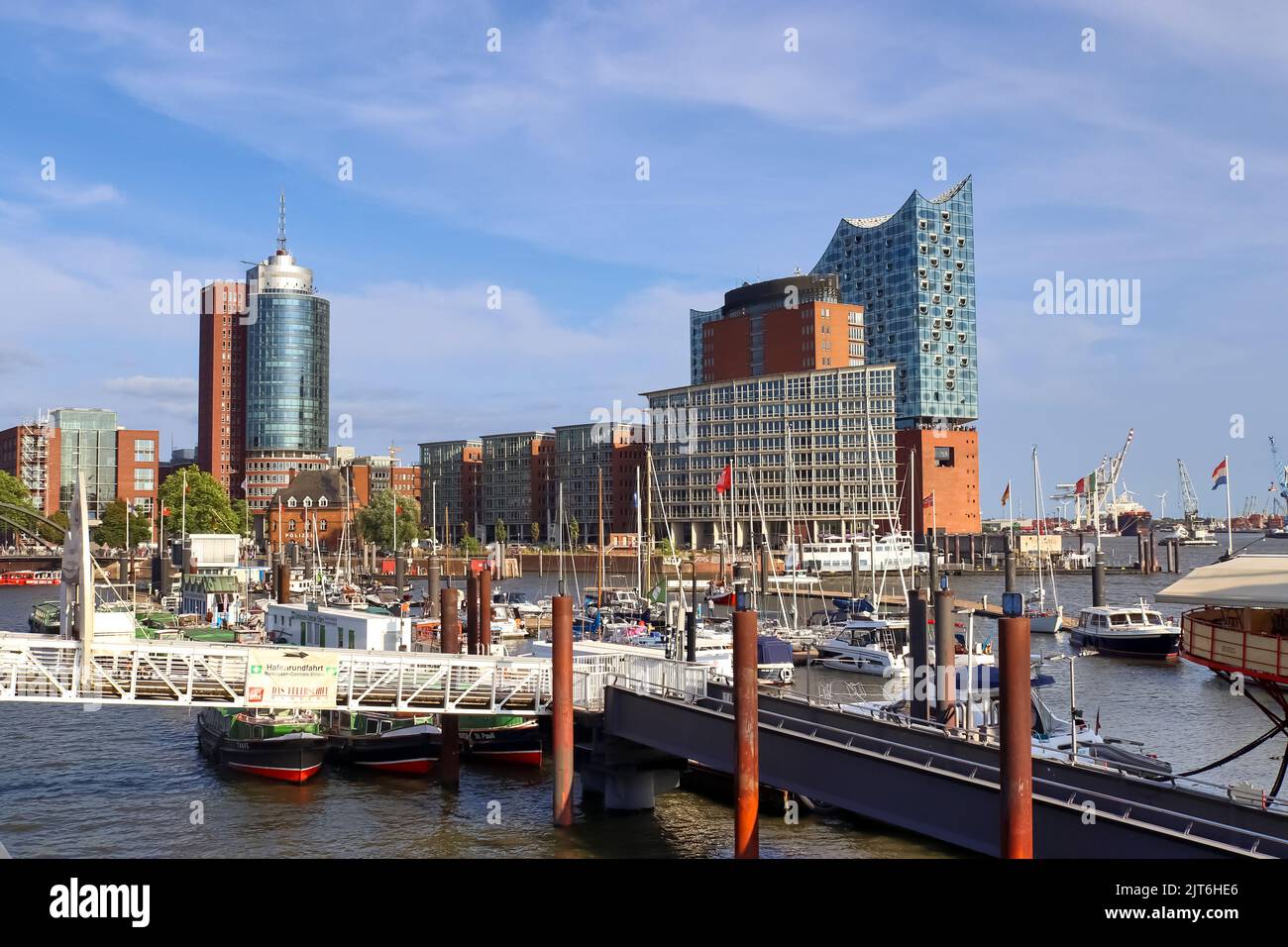Hamburg, Germany - 27. August 2022: View of the Hamburg Elbphilharmonie ...